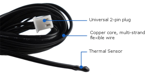 NTC Thermistor with 10 m Cable (10 kΩ at 25°C) - Optimus Digital