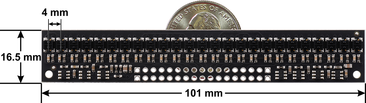 QTRX-HD-25RC Reflectance Sensor Array: 25-Channel, 4mm Pitch, RC Output ...