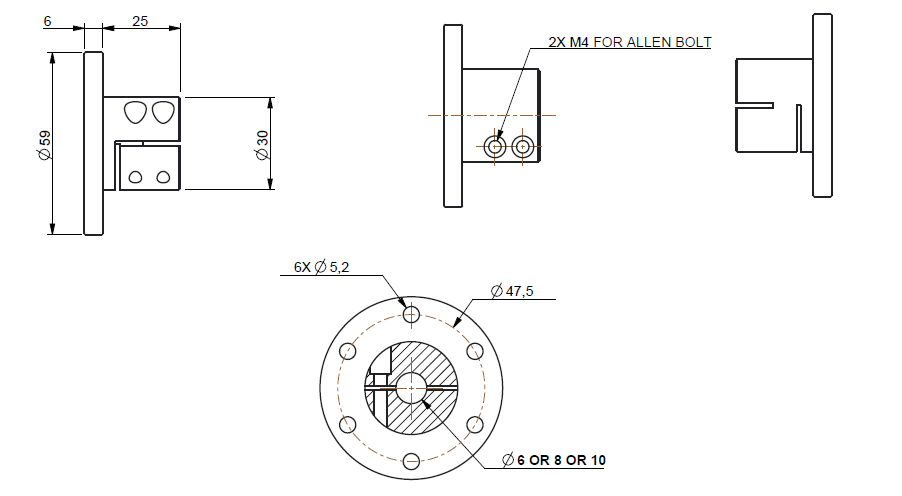 EasyMech Anti-Slip Motor Coupling 10 mm Internal Diameter