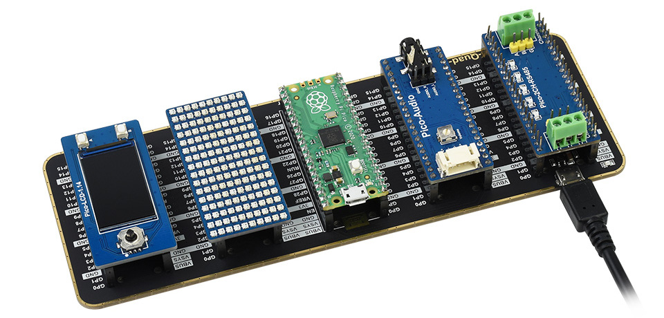 Quad GPIO Expander for Raspberry Pi Pico, Four Sets of Male Headers ...